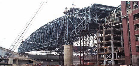New roof truss bridges Ford Field